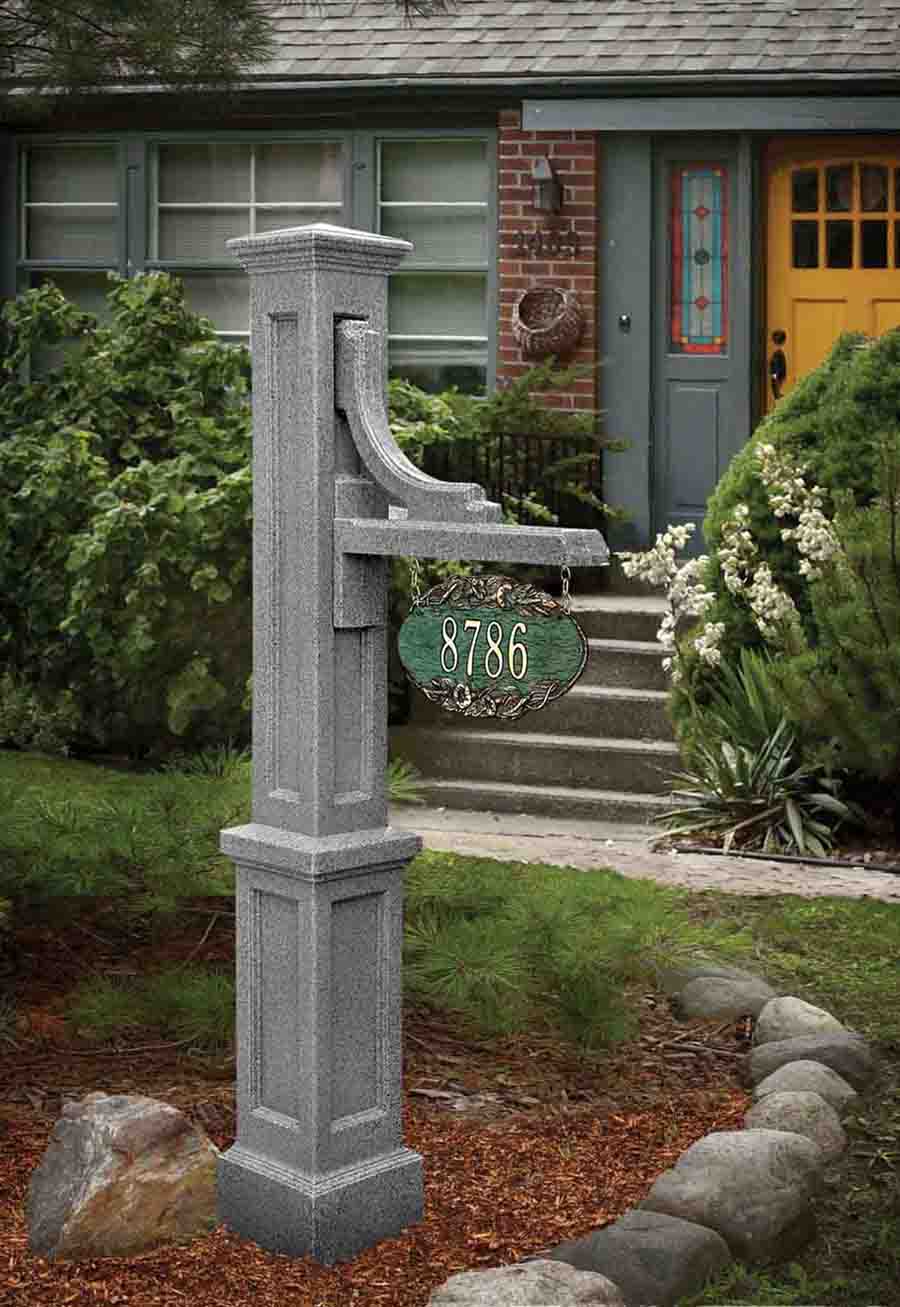 Mayne Granite Woodhaven Address Sign Post