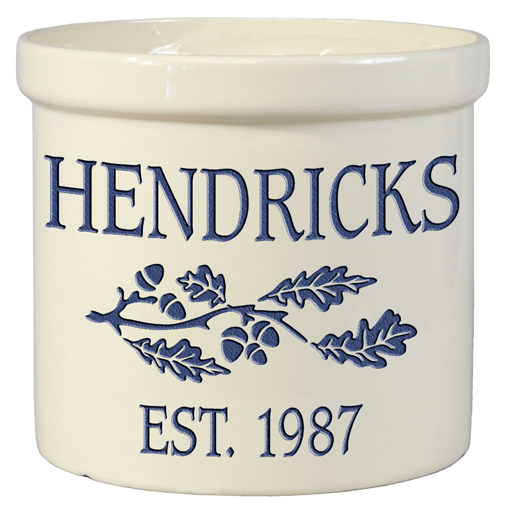 Oak Leaf Personalized Crock Version A by Whitehall