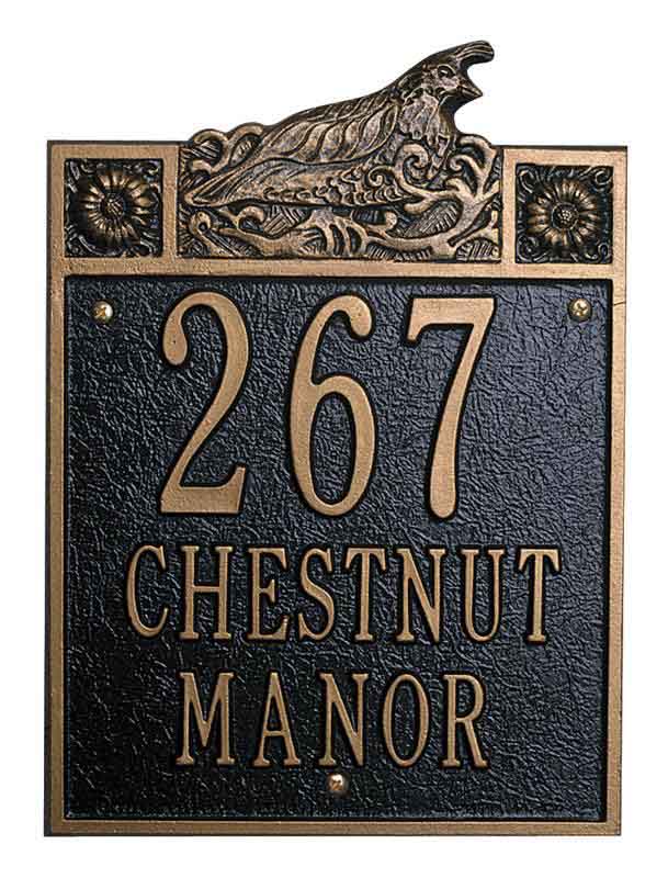 Sheffield Quail Address Plaque by Whitehall