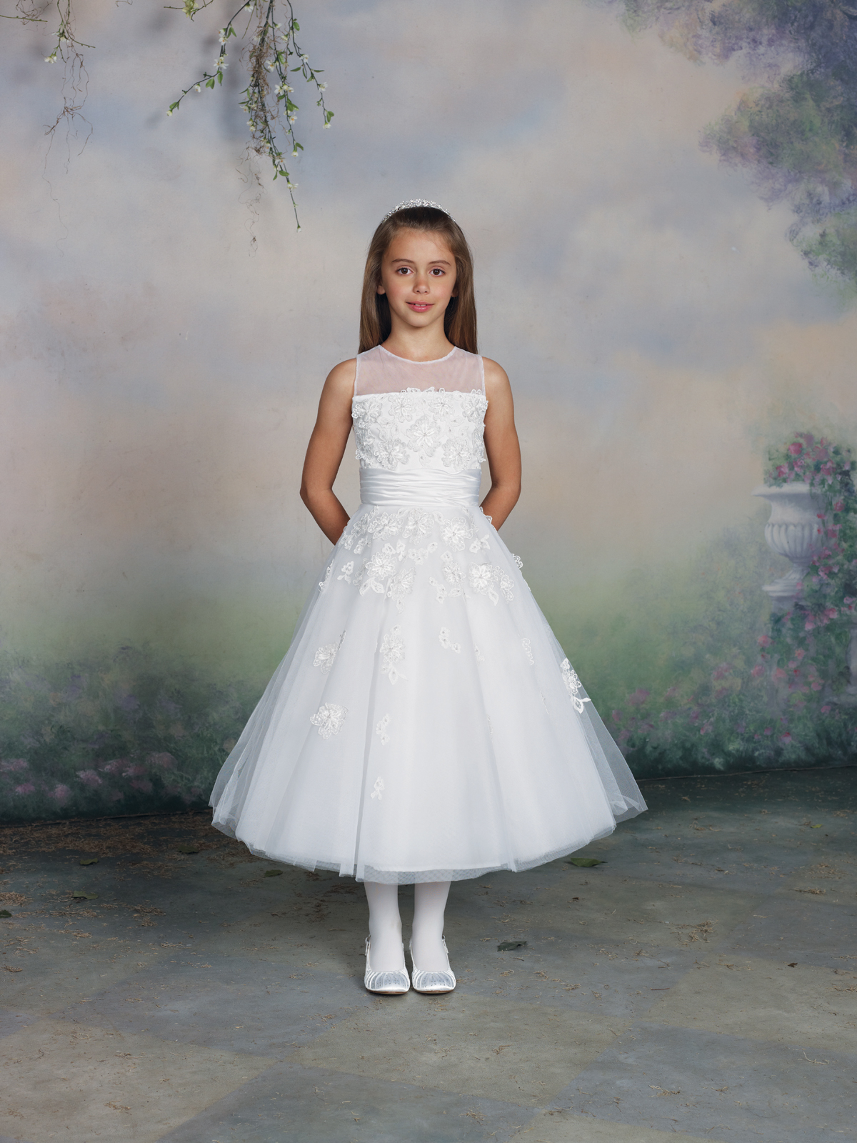 Joan Calabrese -Flower Girl Dress-*Tulle,Satin & Lace*