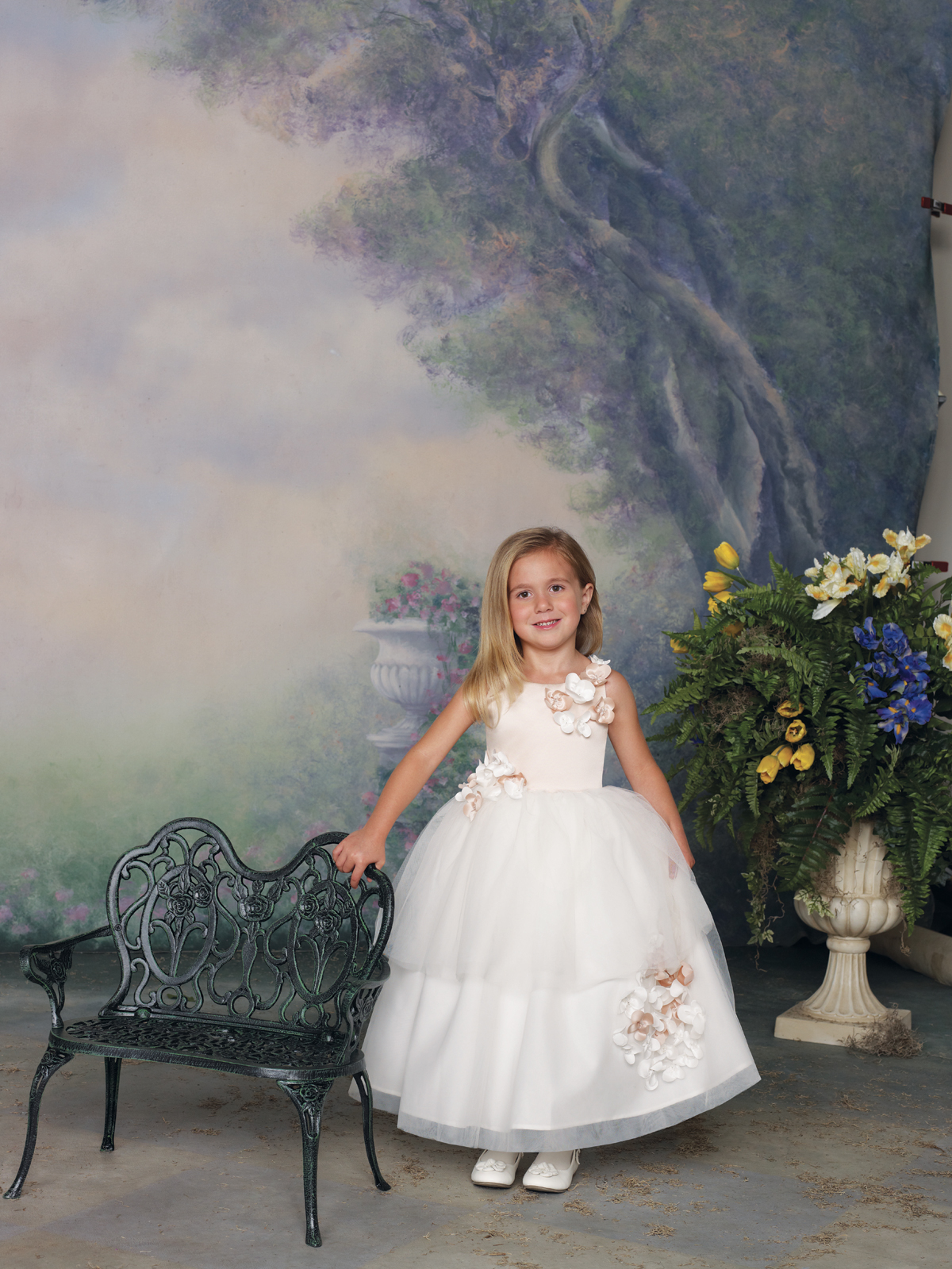 Joan Calabrese for Mon Cheri *Satin & Tulle*- Flower Girl Dress