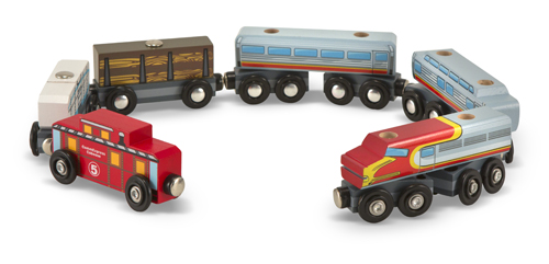 Melissa & Doug - Wooden Train Cars Set