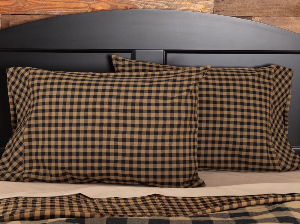 Black and Cream Check Pillowcase (two)
