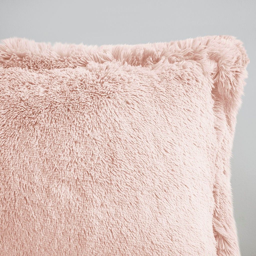 Minky Plush Faux Fur Pink Comforter Set