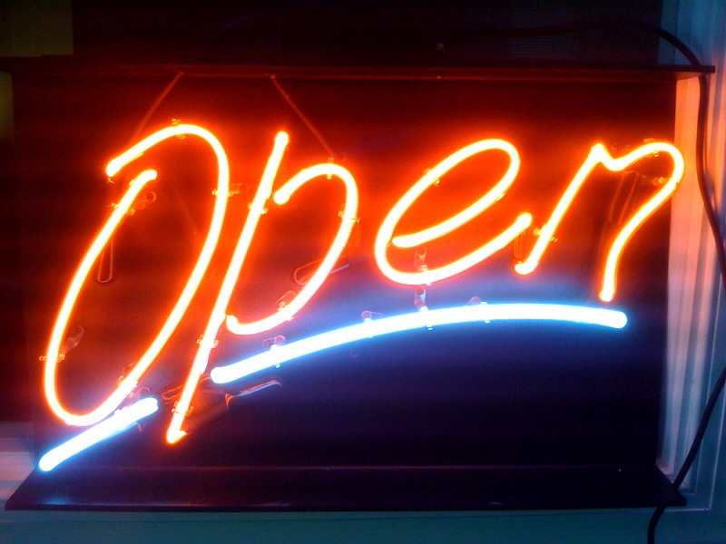 Vintage Lighted Open Sign