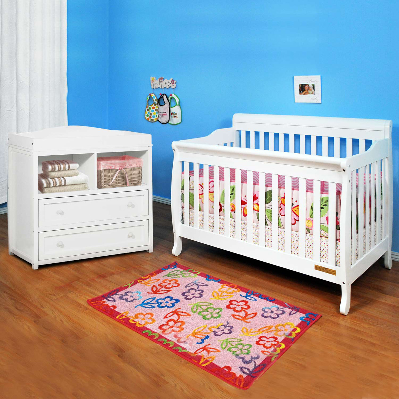 AFG Athena 2 Piece Nursery Set - Alice Convertible Crib and 2 Drawer ...