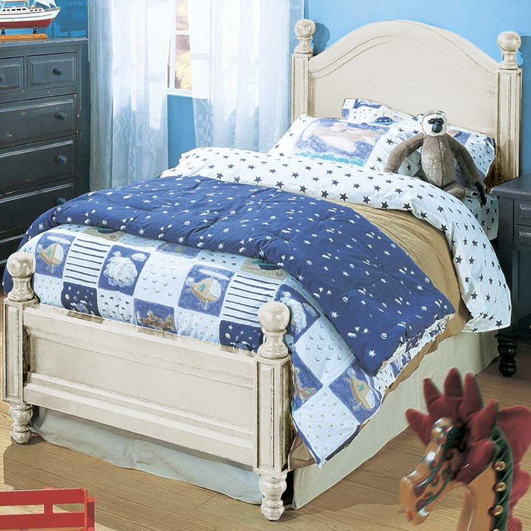 Alligator Monterey Collection Twin Bed in Distressed White at ...