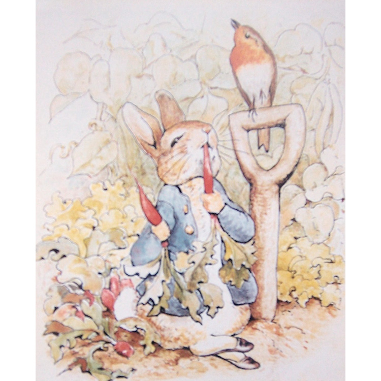 Art 4 Kids Beatrix Potter Peter Rabbit Eating Radishes Wall Art FREE ...