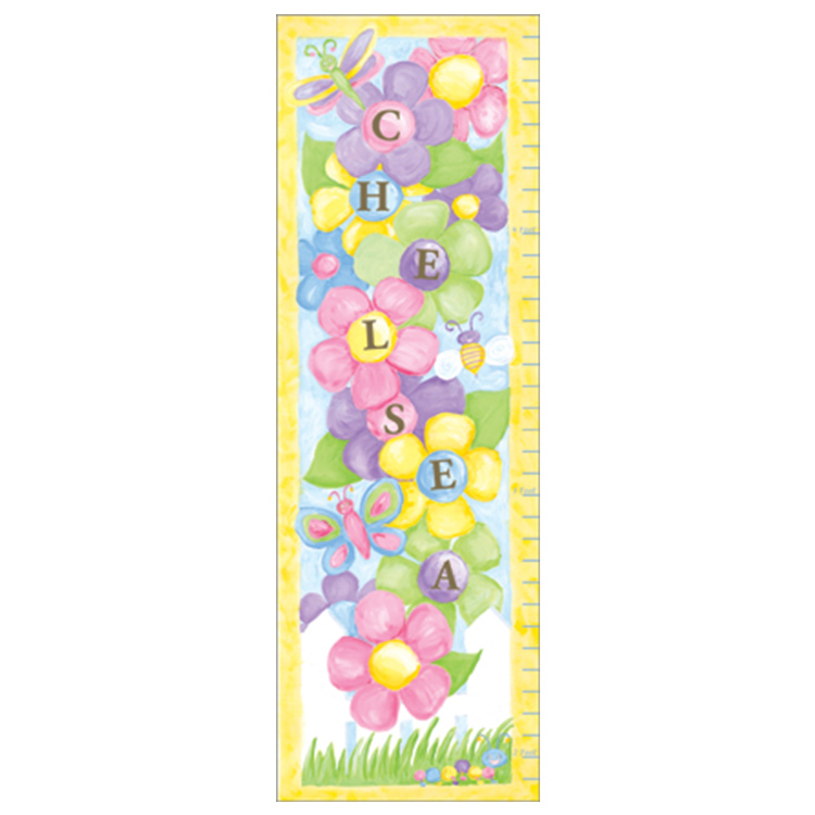 Art 4 Kids Garden Party Growth Chart Create-A-Name Wall Art FREE SHIPPING
