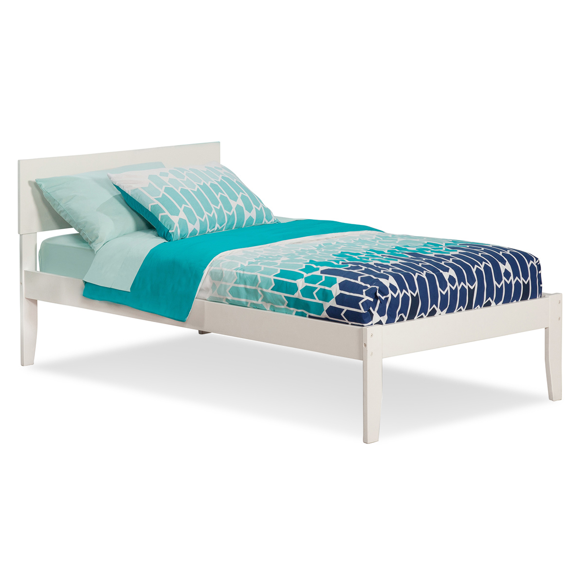 Orlando Platform Bed with Open Foot Board White Twin