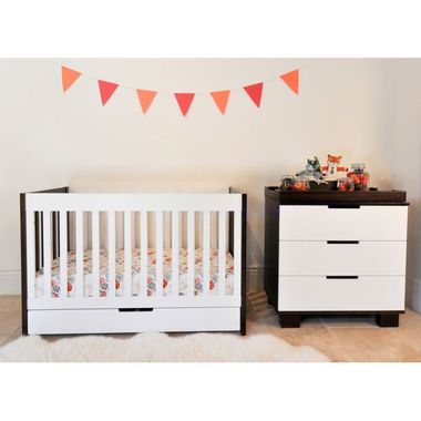 Modern Babyletto 2 Piece Nursery Set - Mercer Two-Tone 3-in-1 Crib & 3 ...