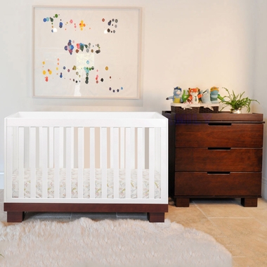 Modern Babyletto 2 Piece Nursery Set - Modo 3-in-1 Two-Tone Crib and ...