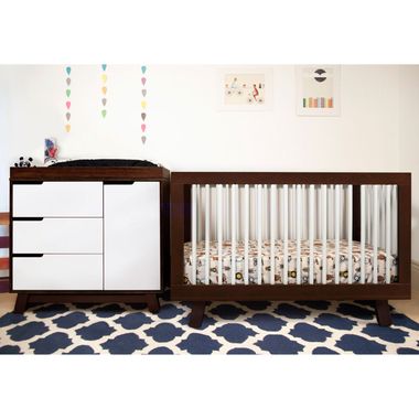 Babyletto Hudson 3-in-1 Convertible Crib in Two Tone Espresso and White ...