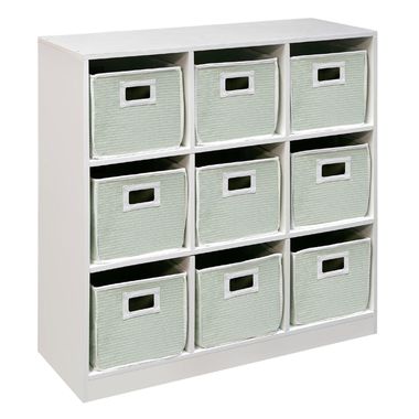 Badger Basket 3x3 Storage Unit in White (coordinates with Folding ...
