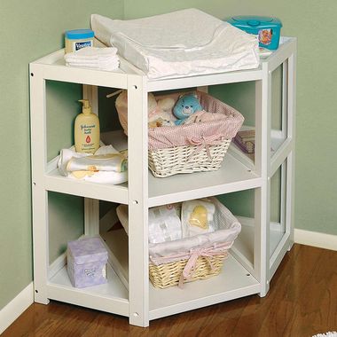 Badger Basket Diaper Corner Changing Table - White - FREE SHIPPING