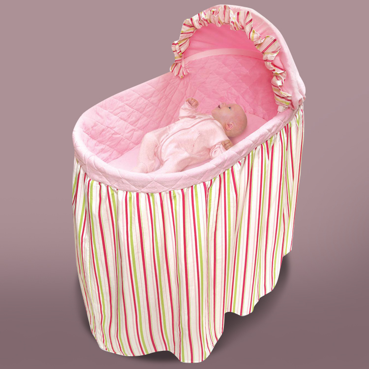 Badger Basket Embrace Bassinet with Stripe and Pink Bedding Set FREE ...