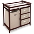 Badger Basket Modern Changing Table with 3 Baskets & Hamper in Cherry ...