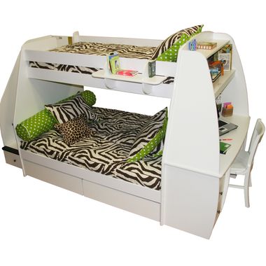 Berg Furniture Enterprise Twin over Full with Desk on Right & Stairs ...