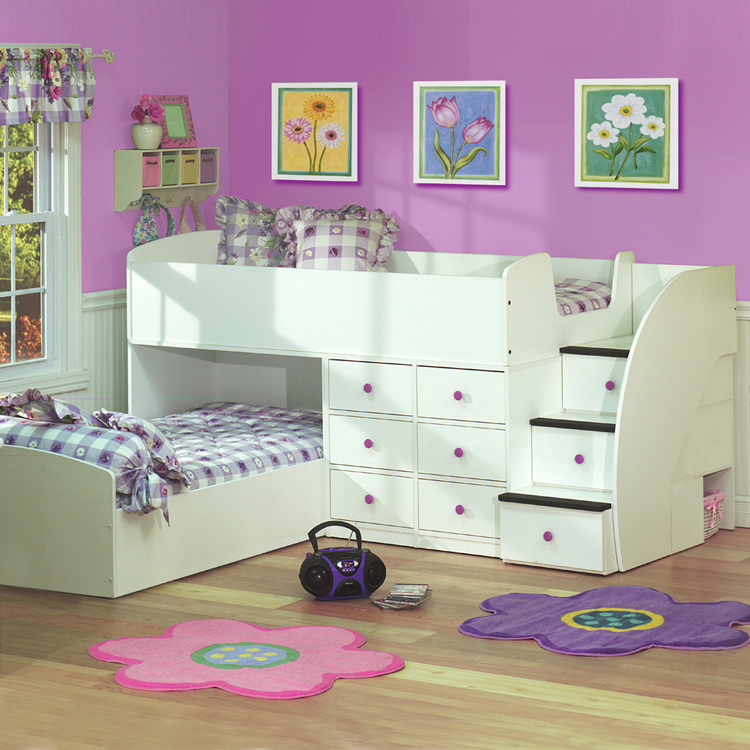 Berg Furniture Sierra Captain's Twin Over Twin Bed for Two with Stairs ...