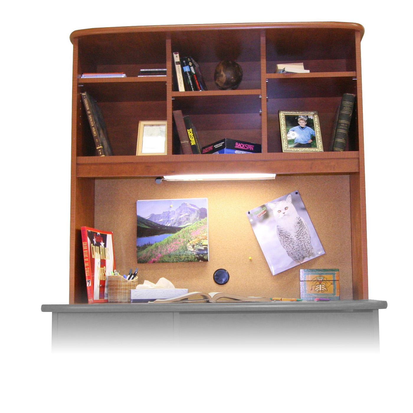 Berg Furniture Sierra Hutch for Computer Desk with Florescent Light ...