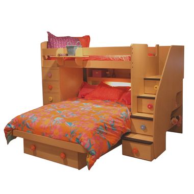 Berg Furniture Sierra Spacesaver Twin Over Full with Chest & Stairs ...