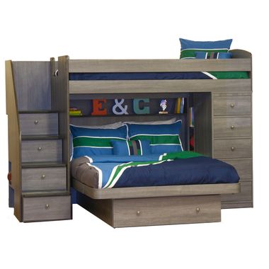 Berg Furniture Sierra Spacesaver Twin Over Full with Chest & Stairs ...