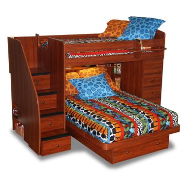 Berg Furniture Sierra Spacesaver Twin Over Full with Chest & Stairs ...