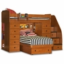 Berg Furniture Sierra Captain's Twin Over Twin Bed for Two with Stairs ...