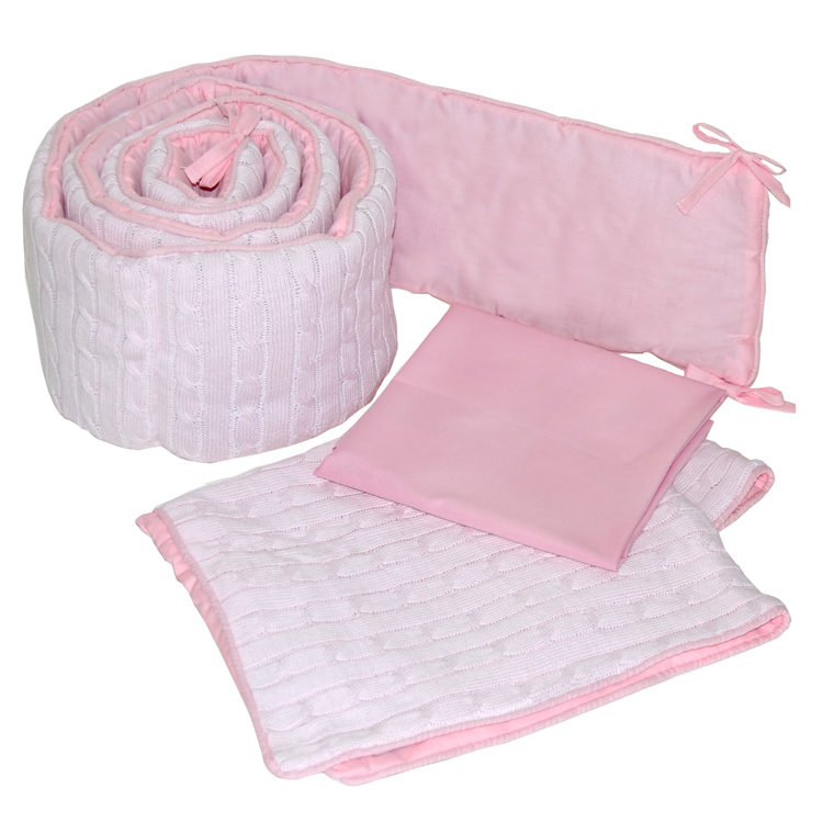 Sleeping Partners Cable Knit Pink Crib Bedding Collection FREE SHIPPING
