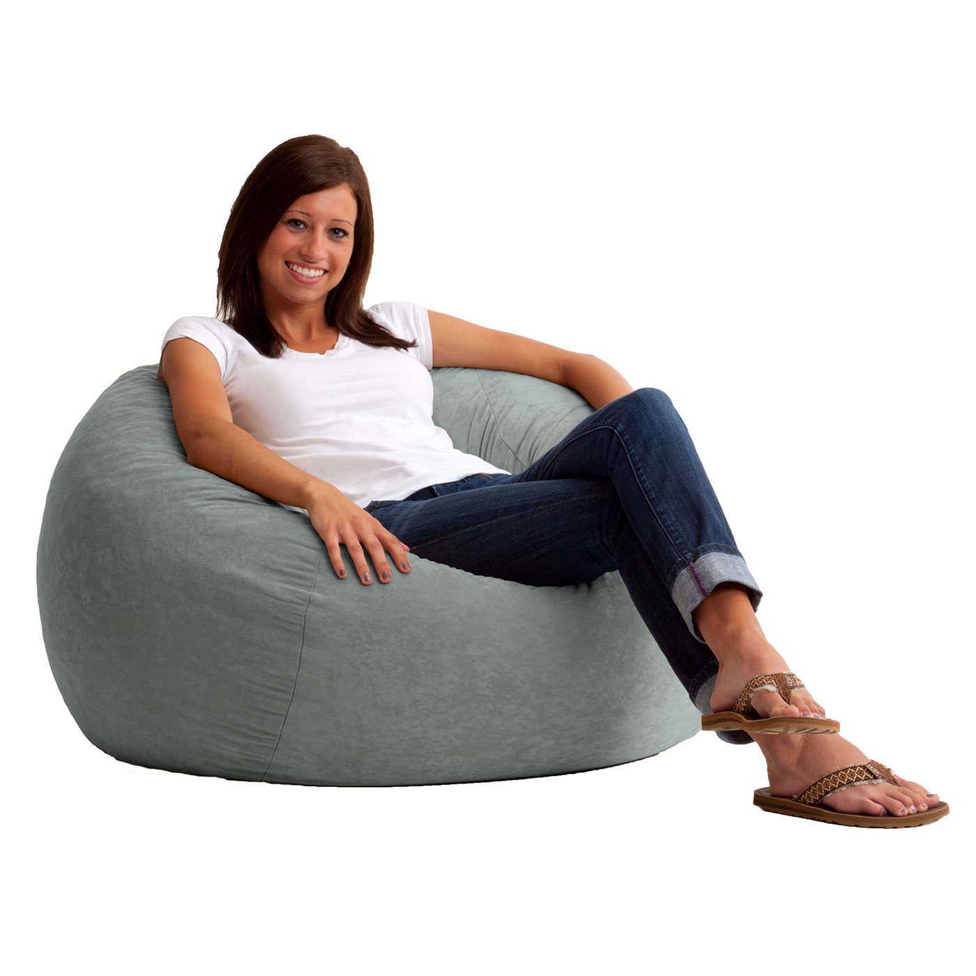 Comfort Research Big Joe Fuf Medium Comfort Suede Chair in Steel Grey ...