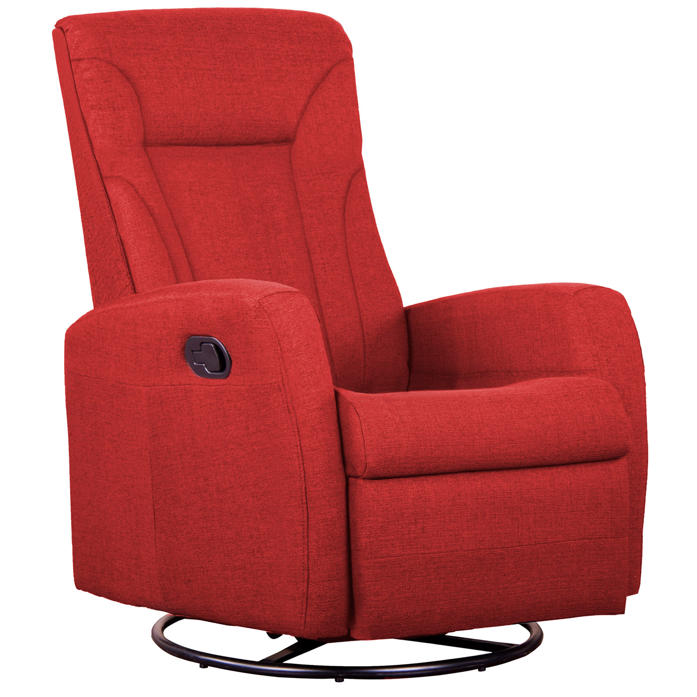 Dezmo Push Button Recline Swivel Glider with Microfiber Fabric in Red ...