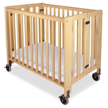 Foundations HideAway Folding Fixed Side Full Size Crib in Natural FREE ...