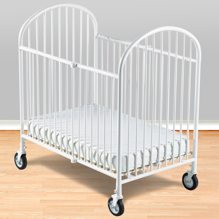 Foundations Pinnacle Folding Compact Steel Crib with Foam Mattress in ...