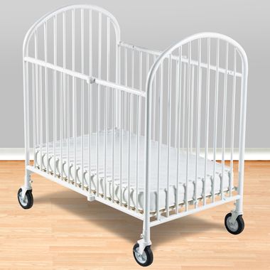 Foundations Pinnacle Folding Compact Steel Crib with Foam Mattress in ...