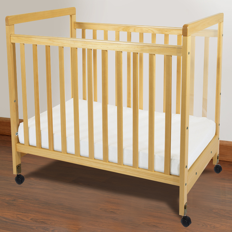 Foundations SafetyCraft Compact Fixed Side Clearview Crib in Natural ...