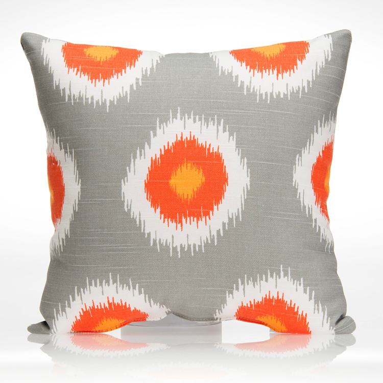 Glenna Jean Rhythm Grey With Orange Orbs Pillow FREE SHIPPING