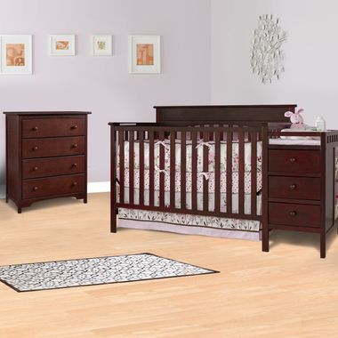 Graco Cribs 2 Piece Nursery Set - Lauren Convertible Crib and Changer ...