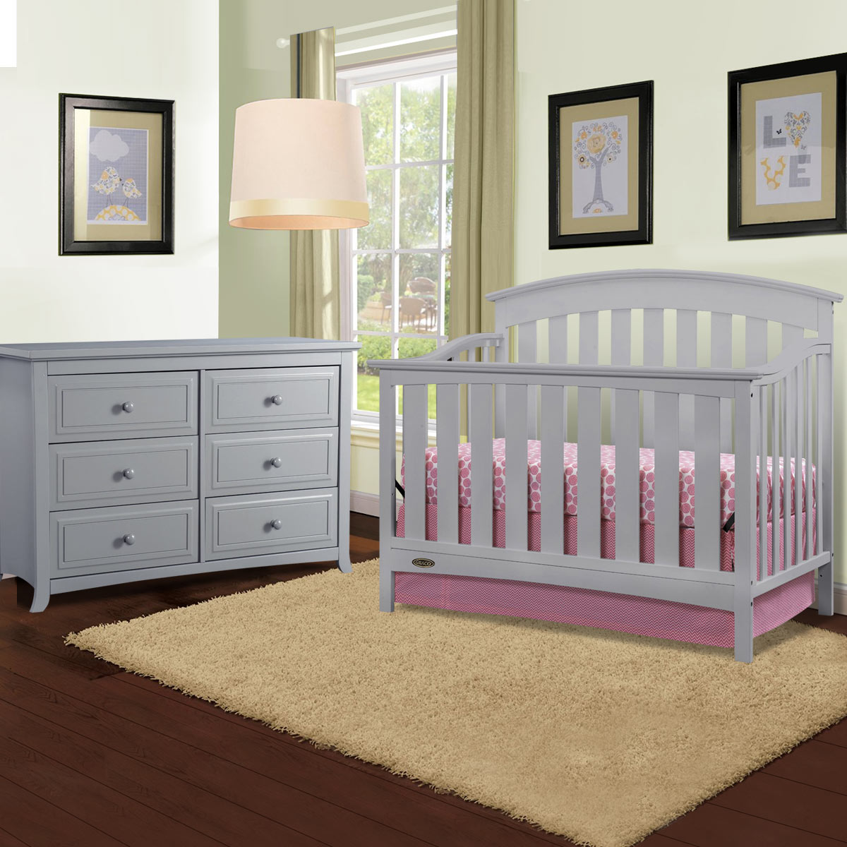 Graco Cribs Arlington 2 Piece Nursery Set - Convertible Crib and Auburn ...