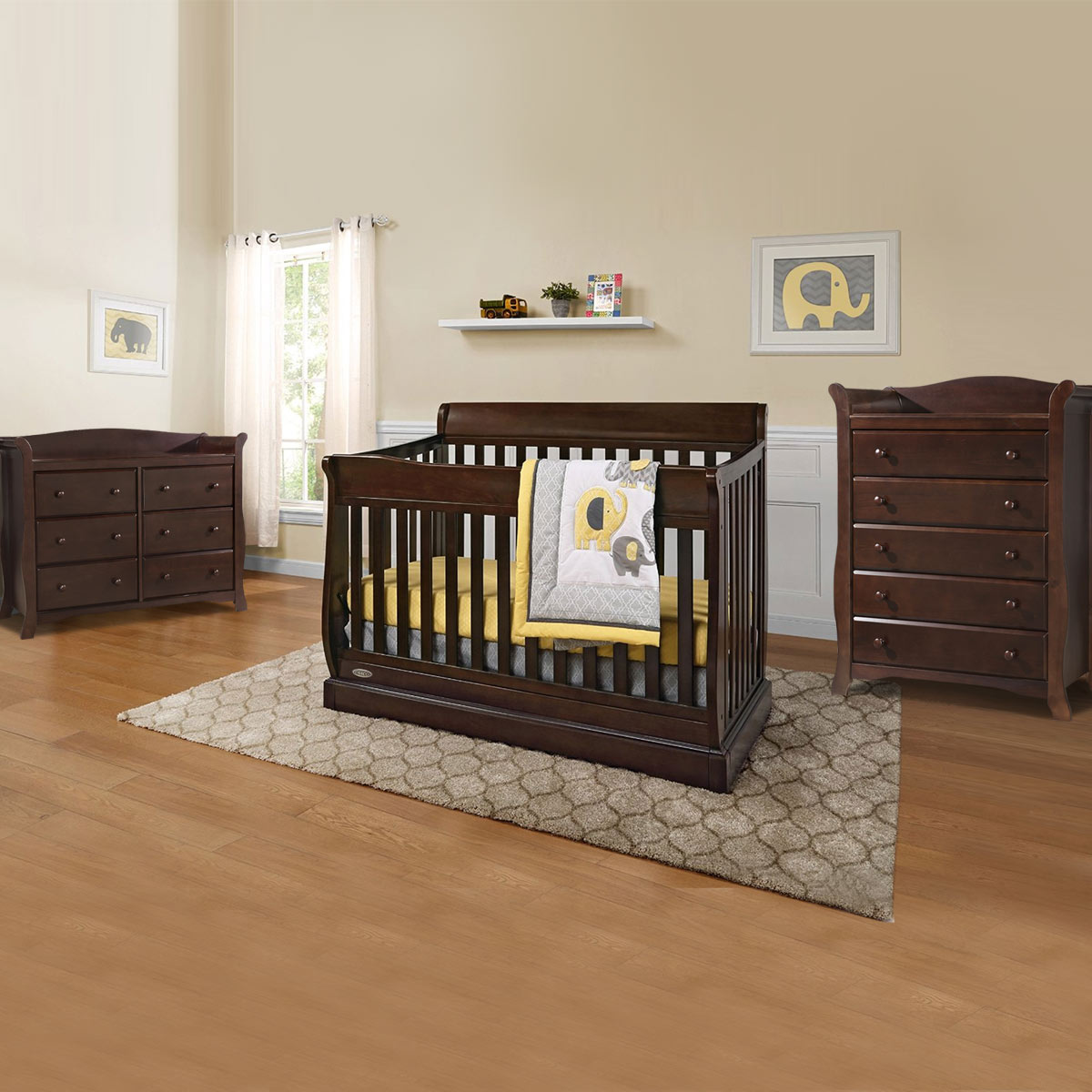 Graco Cribs Maple Ridge 3 Piece Nursery Set - 4-in-1 Convertible Crib ...