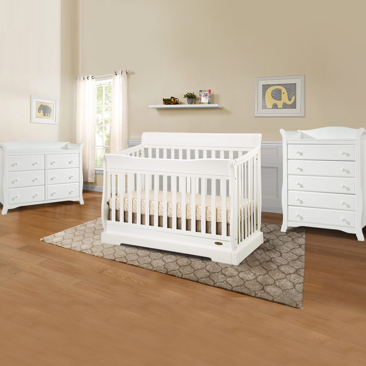 Graco Cribs Maple Ridge 3 Piece Nursery Set - 4-in-1 Convertible Crib ...