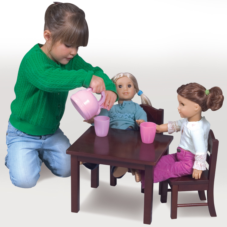 Guidecraft Doll Table and Chair Set in Espresso FREE SHIPPING