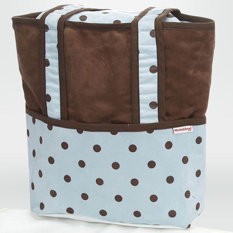 Hoohobbers Dots Blue Tote Diaper Bag FREE SHIPPING - $84.00