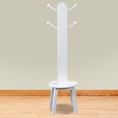 Kids Clothes Tree w/Stool - White - FREE SHIPPING - $47.25