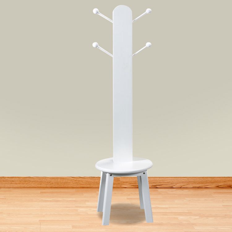 Kids Clothes Tree w/Stool - White - FREE SHIPPING - $47.25