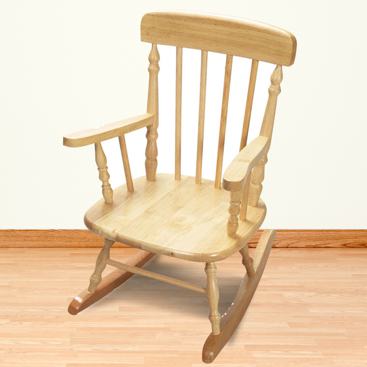 Kids Deluxe Child's Spindle Rocking Chair - Natural - FREE SHIPPING