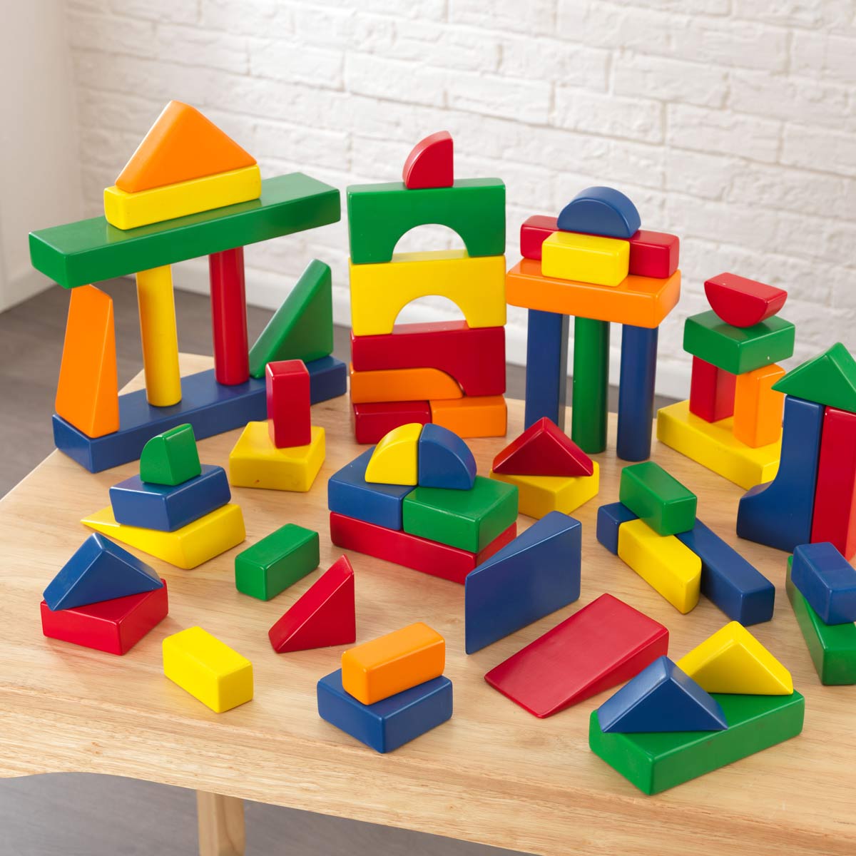 Kidkraft 60 Piece Wooden Block Set in Primary Colors FREE SHIPPING