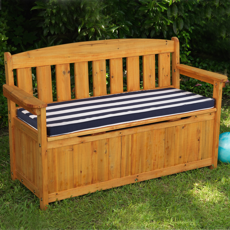 KidKraft Outdoor Storage Bench with Navy Stripe Cushion FREE SHIPPING