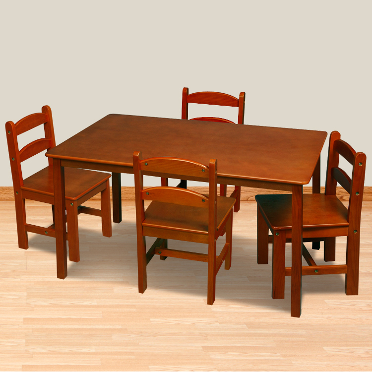 Kids Korner Rectangle Table with 4 Chairs in Honey FREE SHIPPING