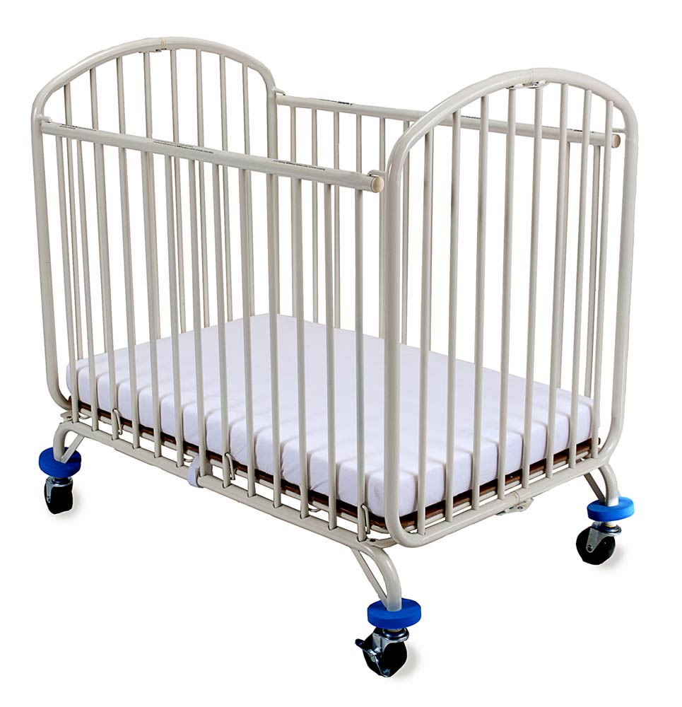 LA Baby Arched Compact Metal Crib - White - FREE SHIPPING