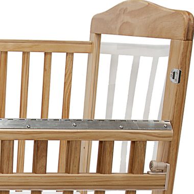 LA Baby Compact Wooden Window Crib with Safety Gate in Natural FREE ...